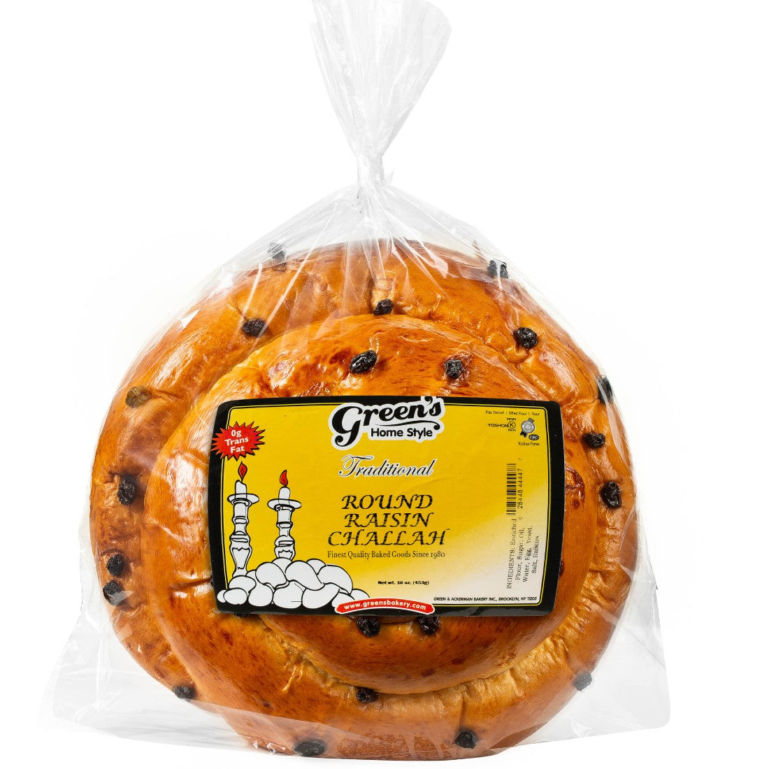 Traditional Kosher Round Challah - Green's Bakery – Greens Babka Online